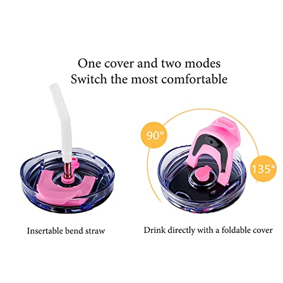 Murmioo 40OZ Tumbler with Handle and Straw,Insulated Leak Proof Double Walled Stainless Steel Travel Mug,Reusable Water Bottle Cup，keep Cold Ice，Hot water for Hours(Pink white gradient)