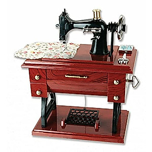 G Ganen Musical Sewing Machine Music Box Vintage Look (Brown-1)