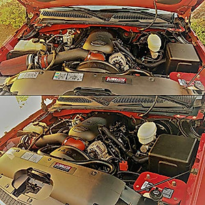 SUPERFASTRACING 4" Cold Air Intake System + Heat Shield Replacement for 1999-2006 GMC/Chevy V8 4.8L/5.3L/6.0L Silverado 1500/2500/3500 (Black&Red)