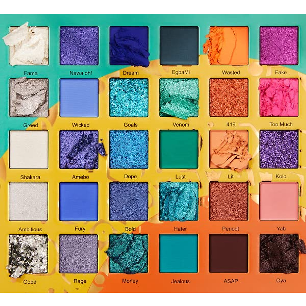 Juvia's Place Palette Wahala 2 - Ice Cold, Periwinkle, Cobalt Blue, Aquamarine, Orange, Pink Palette, 30 Shades, Professional Eye Makeup, Pigmented Palette for Eye Color & Shine