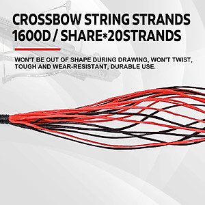 NBCGGS 19.3" Cobra Adder String Replacement Crossbow R9 Cobra Adder Crossbow String,20 Strands HMPE 1600D,Red