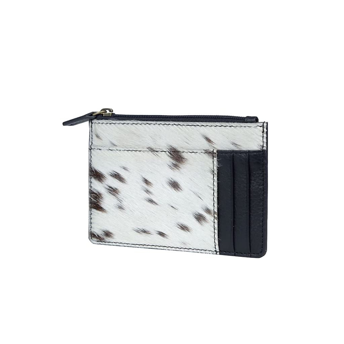Myra Bag Broadway Women's Wallet - Black and White Cowhide Hairon and Leather Wallets for Women, Credit Card Holder for Women, Small Wallet for Women, Compact Wallet for Woman