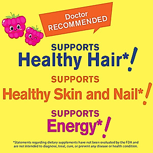 WellYeah Biotin Gummies for Kids 5000 mcg - Supports Hair Growth, Skin Health, and Nails - Natural Sourced Flavors - GMO Free, Gluten Free - Gummy for Boys and Girls - 60 Count