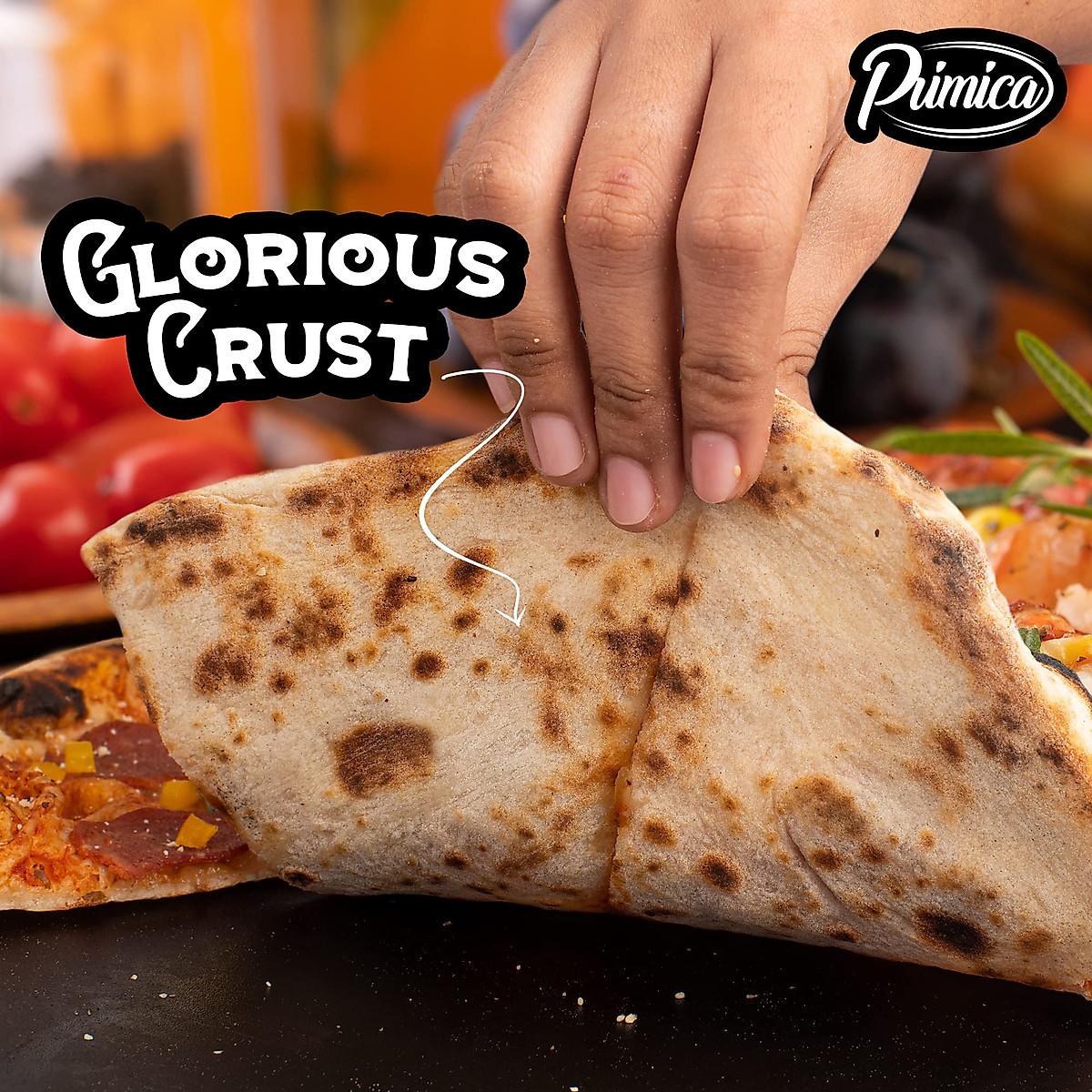 Primica Pizza Steel for Oven - Durable Steel as Alternative to Pizza Stone - High Quality Steel for BBQ Grill and Bakings (13.6” x 13.6”)