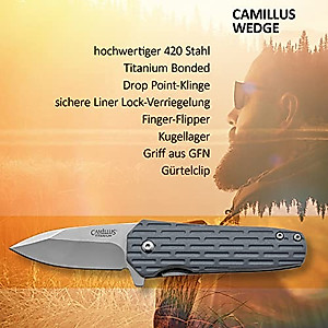 Camillus Wedge 5.75" Folding Knife, 2.25" Drop-Point Blade, Slate Blue (19399)