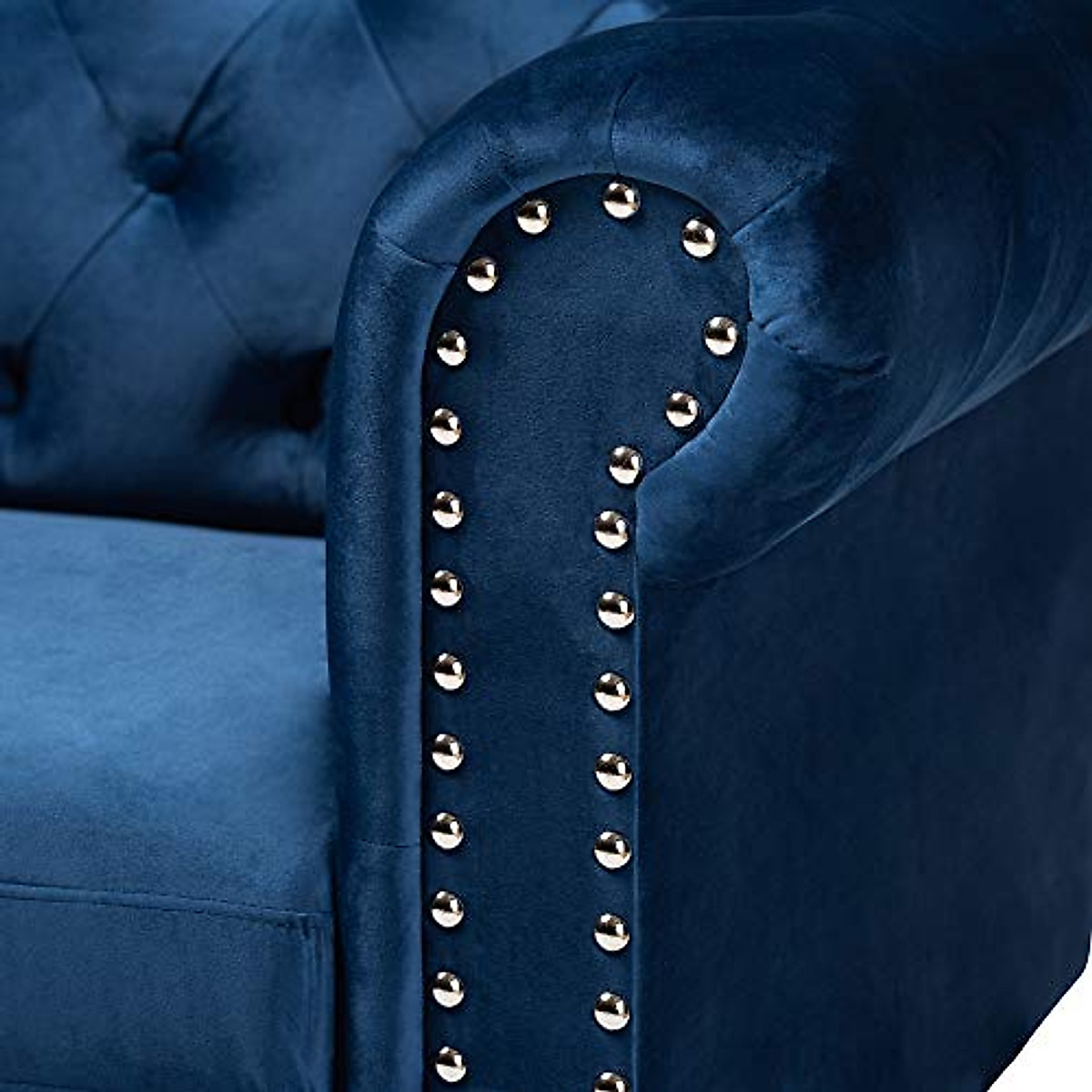 Baxton Studio Sofas, Navy Blue/Black