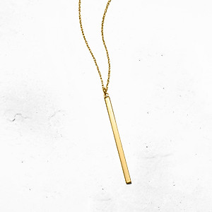 Ross-Simons 14kt Yellow Gold Vertical Bar Pendant Necklace. 18 inches