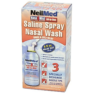 NeilMed NasaMist All in One Multi Purpose Saline Spray, 6.3 Fl Oz