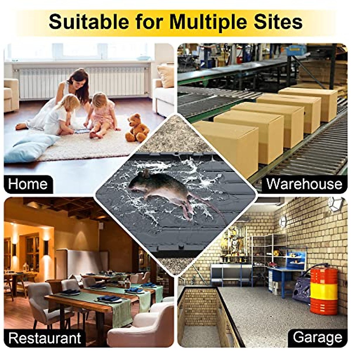 Jifeineng 2 PCS Extra Large Snake Mouse Super Glue Traps Heavy Duty Baited Extra Strength Rat Sticky for Indoor Home Garage Garden