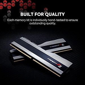 G.SKILL Trident Z5 RGB Series (Intel XMP 3.0) DDR5 RAM 64GB (2x32GB) 6000MT/s CL32-38-38-96 1.40V Desktop Computer Memory UDIMM - Metallic Silver (F5-6000J3238G32GX2-TZ5RS)