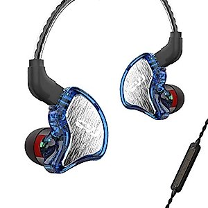 CVJ CS8 in Ear Monitor,Hybrid Units Audio Monitor Earphones HiFi in Ear Headphones Bass Stereo Wired Earbuds Headset with Ergonomic Fit Design for Game Music Show Stage (with Mic, Blue)