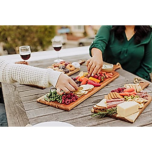 TOSCANA - a Picnic Time brand - Artisan 30" Acacia Charcuterie Board with Raw Wood Edge, Cheese Board, Serving Platter, (Acacia Wood)