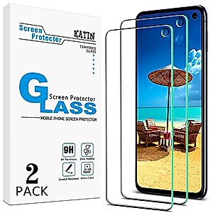 KATIN [2-Pack] For Samsung Galaxy S10e Tempered Glass Screen Protector Anti Scratch, Bubble Free, 9H Hardness, Case Friendly