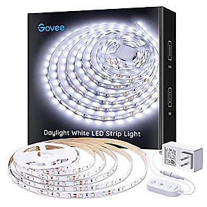 Govee White LED Strip Lights, Upgraded 16.4ft Dimmable LED Light Strip 6500K Bright Daylight White, Strong Adhesive, 300 LEDs Flexible Tape Lights for Vantiy Mirror, Kitchen Cabinet, Bedroom
