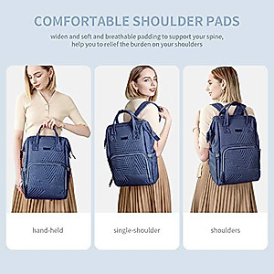 SUNVENO Baby Diaper Backpack Large Capacity Travel Nappy Bag for Mom Dad, Blue