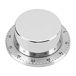 Kitchen Timer, Acogedor Mechanical 1-Hour Kitchen Timer, Stainless Steel Countdown Timer, Long Loud Ring, Magnetic Kitchen Timer Clock for Cooking - Silver(Silver)