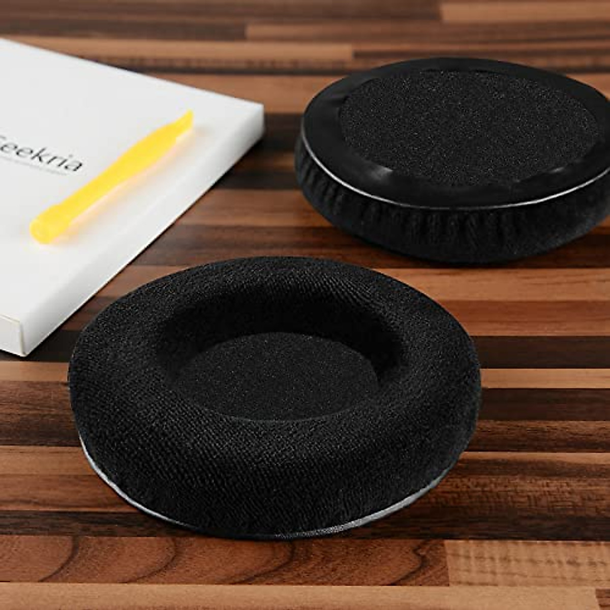 Geekria Comfort Velour Replacement Ear Pads for AKG K240, K240S, K240 Studio, K240 MKII, K241 Headphones Ear Cushions, Headset Earpads, Ear Cups Repair Parts (Black)