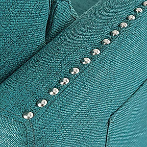 Great Deal Furniture Alexis Contemporary Fabric Push Back Recliner, Teal