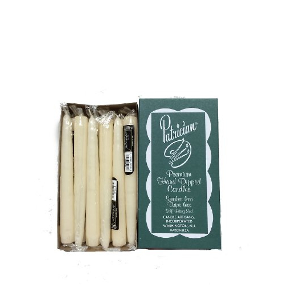 8in Ivory Taper Candles Pack of 12