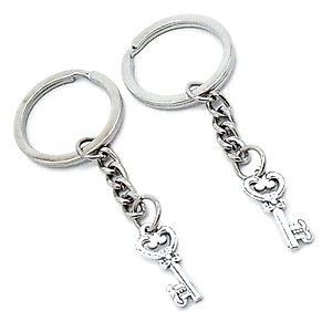 100 Pieces Keychain Keyring Door Car Key Chain Ring Tag Charms Supplies O5RH4R Magic Skeleton Key
