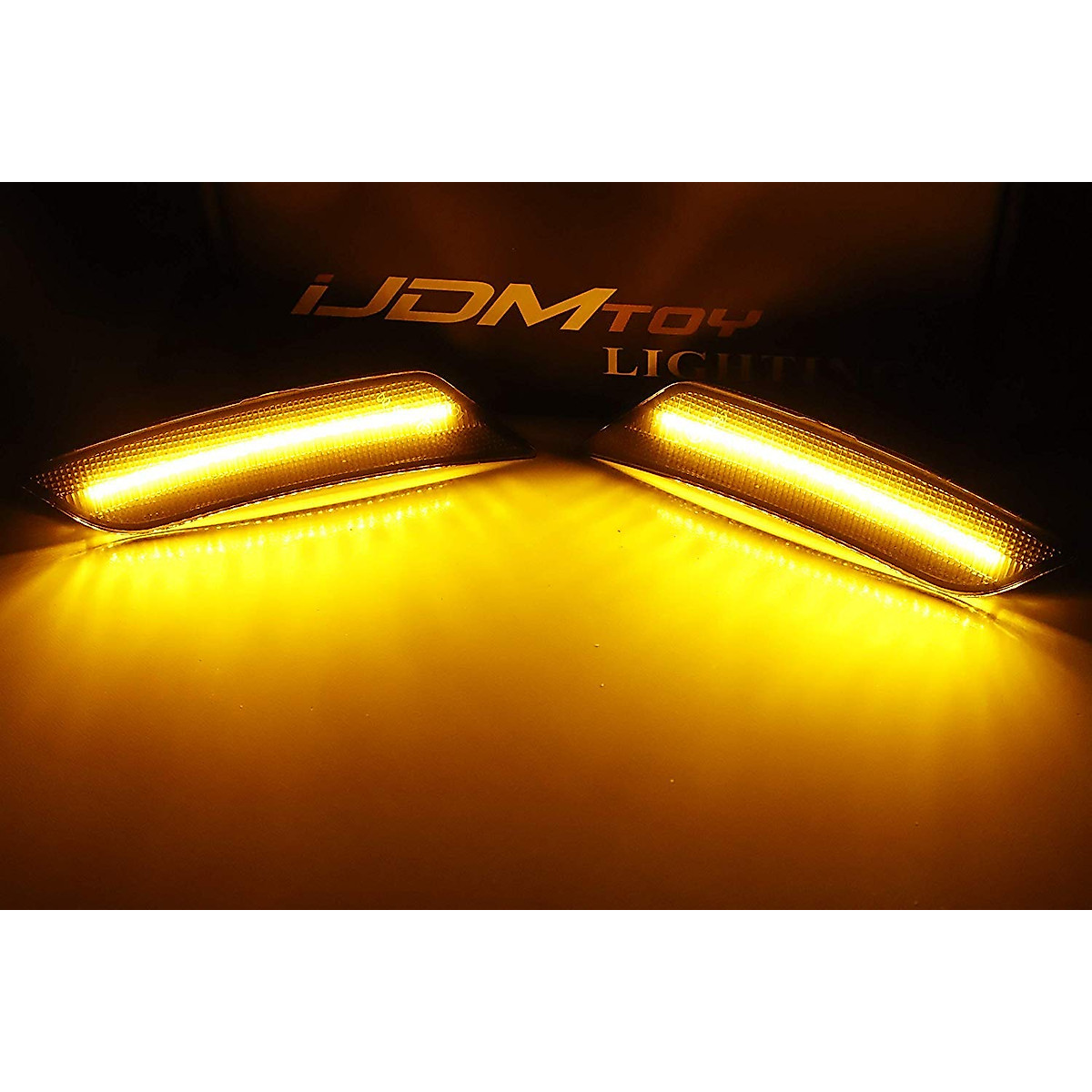 iJDMTOY Smoked Lens Amber Full LED Bumper Side Marker Light Kit Compatible With 2019-up Chevrolet Blazer, Powered by 27-SMD LED, Replace OEM Front Sidemarker Lamps