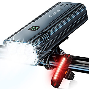 2025 New 6 LED 10000 Lumen Super Bright Bike Lights for Night Riding,360°Rotatable Bike Headlight,Bicycle Light-10 Modes,Runtime 36+ hrs,Upgrade Waterproof USB Rechargeable Bike Light,with Taillight