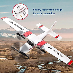 Ouhgnoh RC Plane 2.4Ghz 2 Channels EPP Foam Remote Control Airplane Radio Control Cessna Aircraft Easy to Fly RC Glider Toys for Kids, Boys and Beginners with 3 Batteries