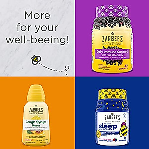 Zarbee's Melatonin Gummies 3mg Sleep Supplement to Promote Peaceful Sleep, Natural Mixed Fruit Flavor, Adults Gummy Age 12 Up, 60 Count