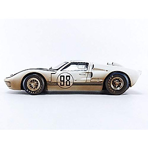 1966 Ford GT-40 MK II #98 White with Black Hood After Race (Dirty Version) 1/18 Diecast Model Car by Shelby Collectibles SC432