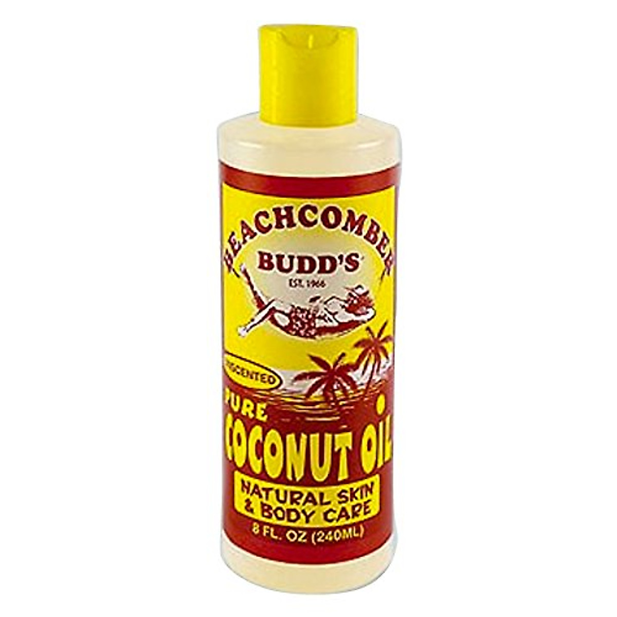 Hawaiian Beachcomber Budd Pure Unscented Coconut Oil 8 oz.