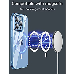 Kakalux [for iPhone 13ProMax Phone case,Magnetic case for The iPhone 13ProMax is magsafe Compatible,Slim and Offers Military Grade Drop Protection for The iPhone 13ProMax (6.7'')- Blue.