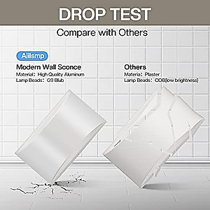 Aiilsmp White Modern LED Wall Sconces Hardwired Wall Sconces Indoor Up and Down Wall Mount Light for Living Room, Bedroom, Hallway Cool White 6000K(with G9 Bulbs)