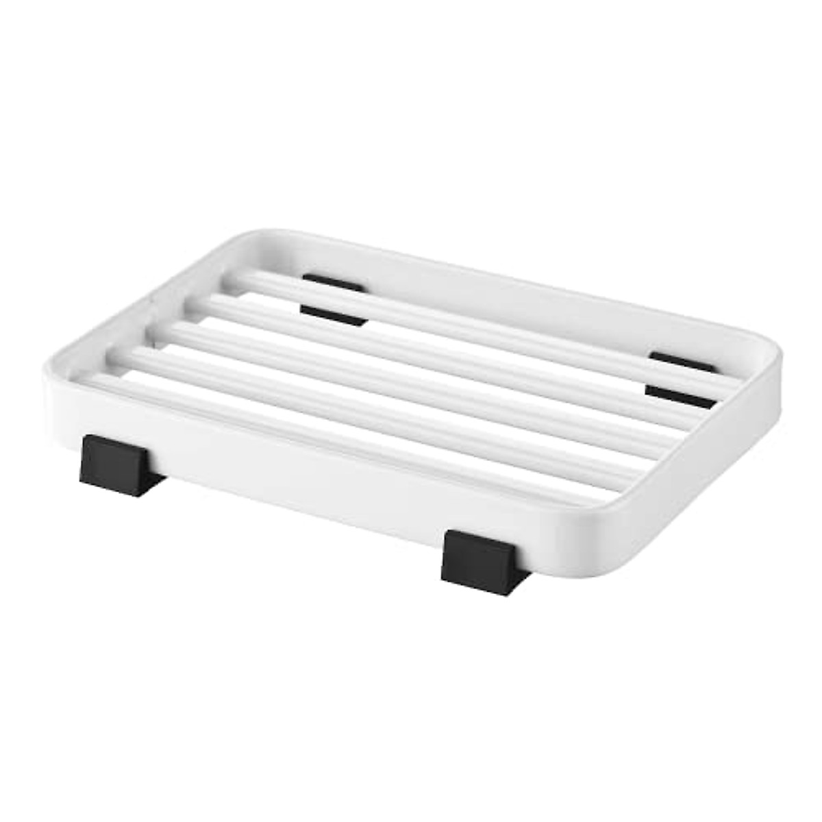 YAMAZAKI Slotted Home Tray Holder Sink | Steel | Soap Dish, One Size, White