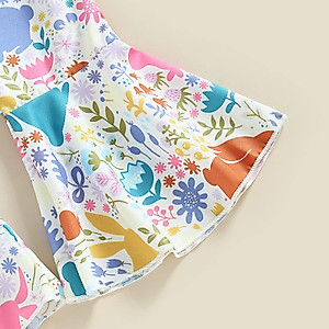 RSRZRCJ St. Patricks Day Outfit Kids Toddler Baby Girl Long Sleeve Ruffle Clover Plaid Tunic Top Flare Pants Leggings 2PCS Set (Green Plaid, 5-6 Years)