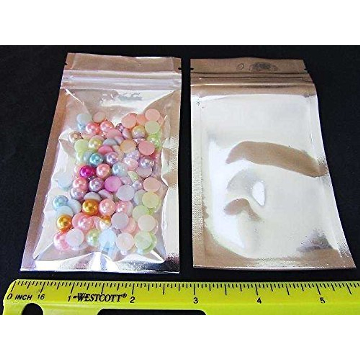 2000 Silver Aluminum Foil Mylar 2.5x4 inches Recloseable Bag Clear Front AL-1 Ship Fast