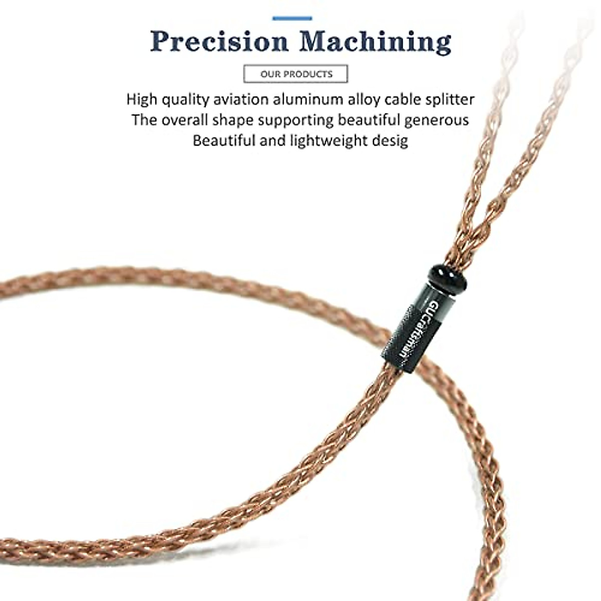 GUCraftsman 6N Single Crystal Copper Upgrade Earphone Cable 2.5mm/3.5mm/4.4mm Earphone Upgrade Cable for Sennheiser IE200 IE300 IE600 IE900 (4.4mm Plug)