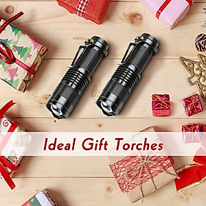 LETMY Tactical Flashlight, Super Bright LED Mini Flashlights with Belt Clip, Zoomable, 3 Modes, Waterproof - Best EDC Flashlight for Gift, Hiking, Camping, Hurricane & Power Outage (2 Pack)