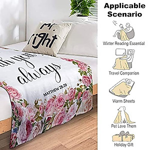 Christian Blanket Inspirational Thoughts Throw Blanket Bible Verse Prayers Get Well Soon Blankets Soft Lightweight Flannel Blanket 40"x50"