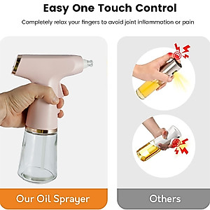 Electric Oil Sprayer Bottle 800mAh Rechargeable Oil Spritzer Dispenser 240ml/9.85oz Oil Sprayer 2 Modes Automatic Oil Sprayer Detachable Oil Vinegar Sprayer Bottles for Kitchen Cooking BBQ