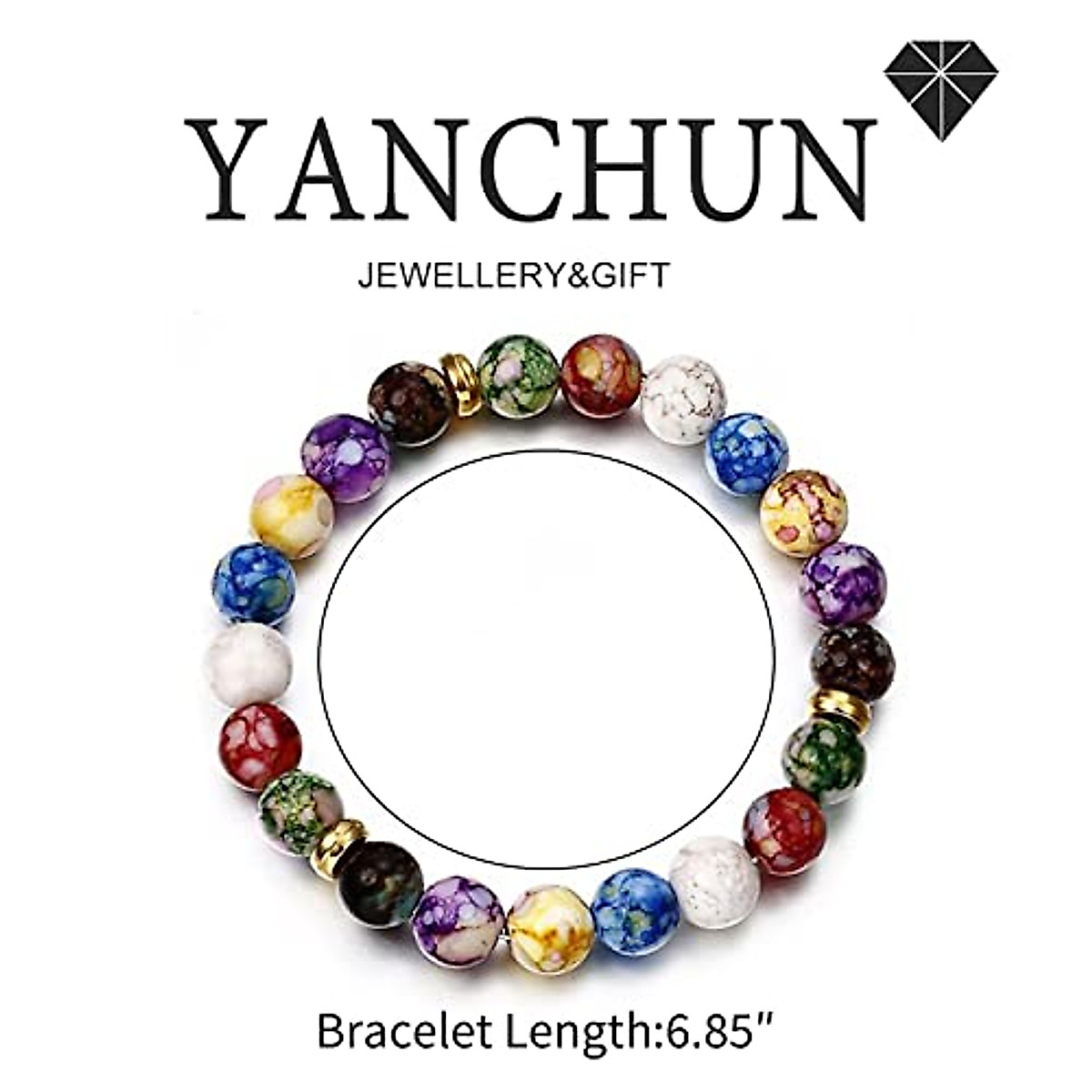 Pulsera Arus 7 Chakras Original,Healing Stones Bracelet Chakra Bracelets for Women 7 Chakra Bracelet Healing Crystal Stone Bracelets Yoga Balance Energy Volcanic Stones Bracelet Christmas Gifts