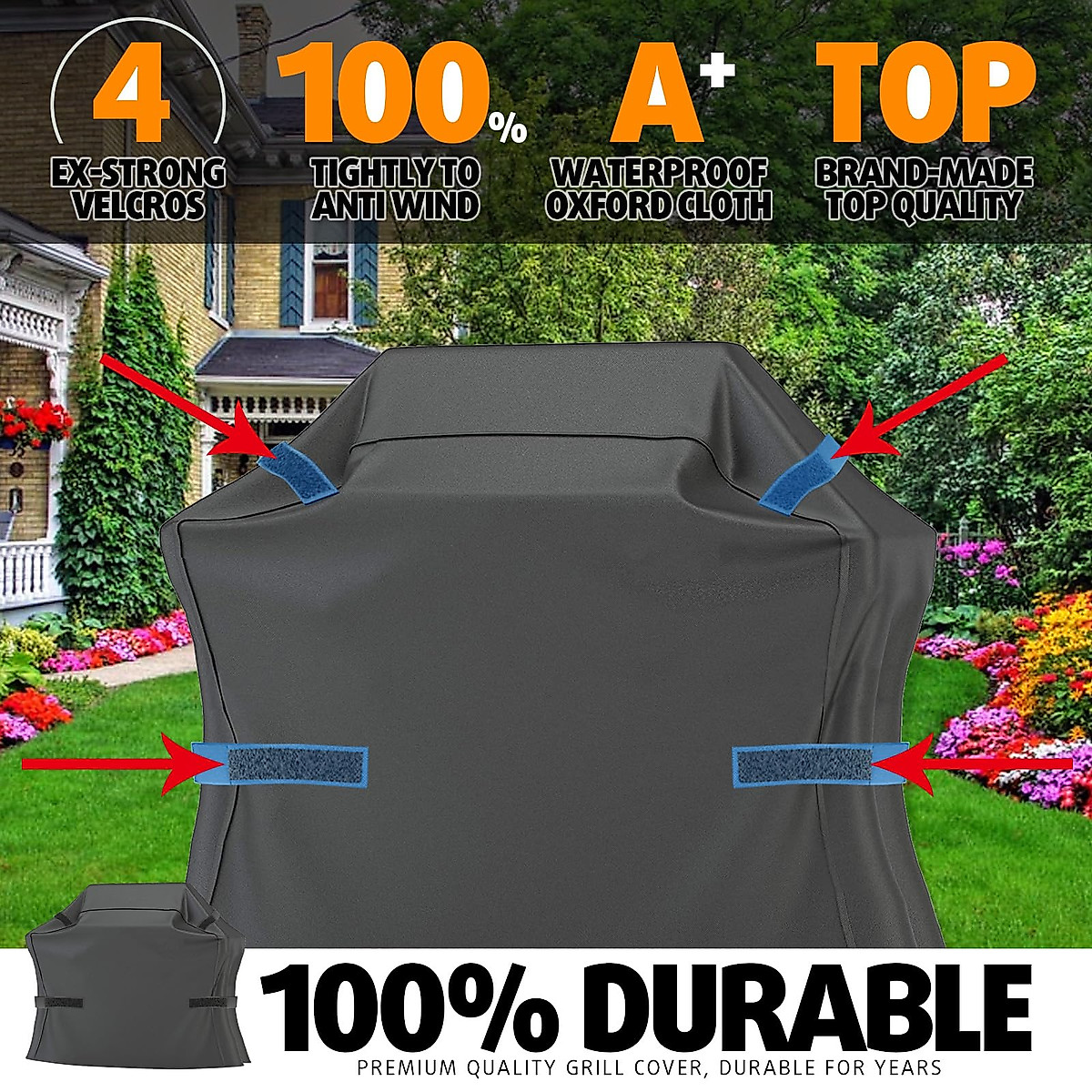 Cbiumpro 58 Inch Grill Cover for Outdoor Grill, Durable Weatherproof BBQ Covers for Outside Weber Spirit E-210, E-310, E-315, E-330, E-335, S-315, Char-Broil, Brinkmann, Nexgrill (2-5 Burner)