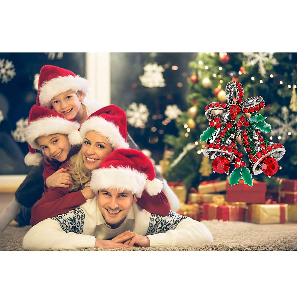 Enamel Christmas Tree Brooches & Pins for Women - Holiday Gifts with Rhinestones