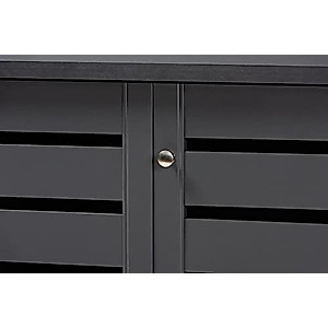 Baxton Studio Adalwin Modern and Contemporary Dark Gray 3-Door Wooden Entryway Shoe Storage Cabinet