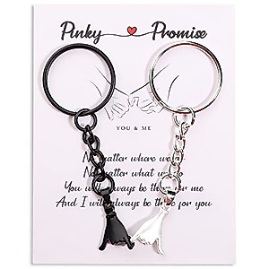 Pinky Promise Keychain for Couples Valentine Gifts for Boyfriend Girlfriend Couples Best Friend Keychains Christmas Anniversary Keychain for Women Man Matching Couples Key Chain for Husband Wife (BS)