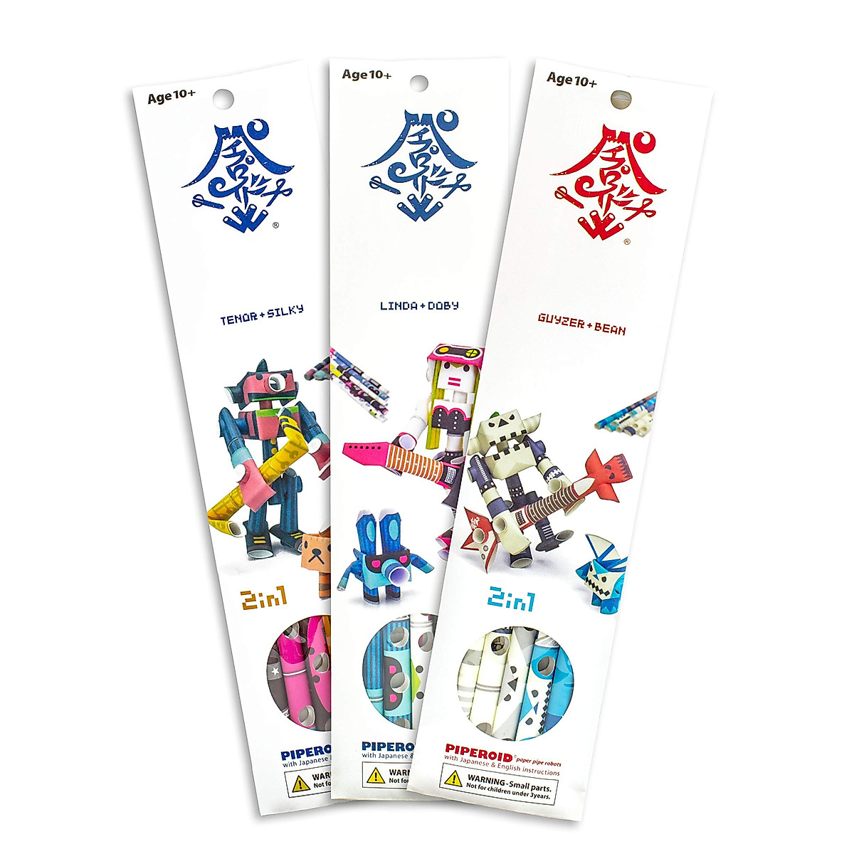 PIPEROID DIY 3D Puzzle Paper Craft Kit Value Pack 3 pcs Set (Rock Stars) - Japanese Arts and Craft Kit for Kids and Adults