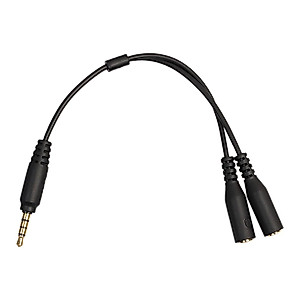 1Pack Headphone Aux Splitter, 3.5mm 2 Female to 1 Male Audio Splitter Stereo Dual Headphone Adapter Compatible Headset Tablet Smartphone MP3 Player & More