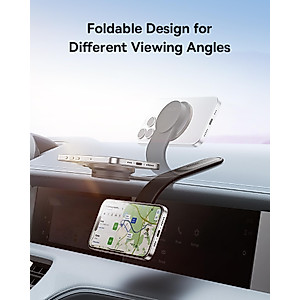 Baseus for Magsafe Car Mount Charger, 15W Wireless Car Charger Phone Holder, Magnetic Car Dash Mount for iPhone 15 14 13 12 Pro Plus Max, Bendable Memory Titanium Alloy for All Dashboard, Windshield