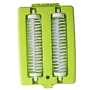 Froiny Double Brush Head Handheld Carpet Table Brush Plastic Sweeper Crumb Dirt Cleaner Roller Tool(Random Color)