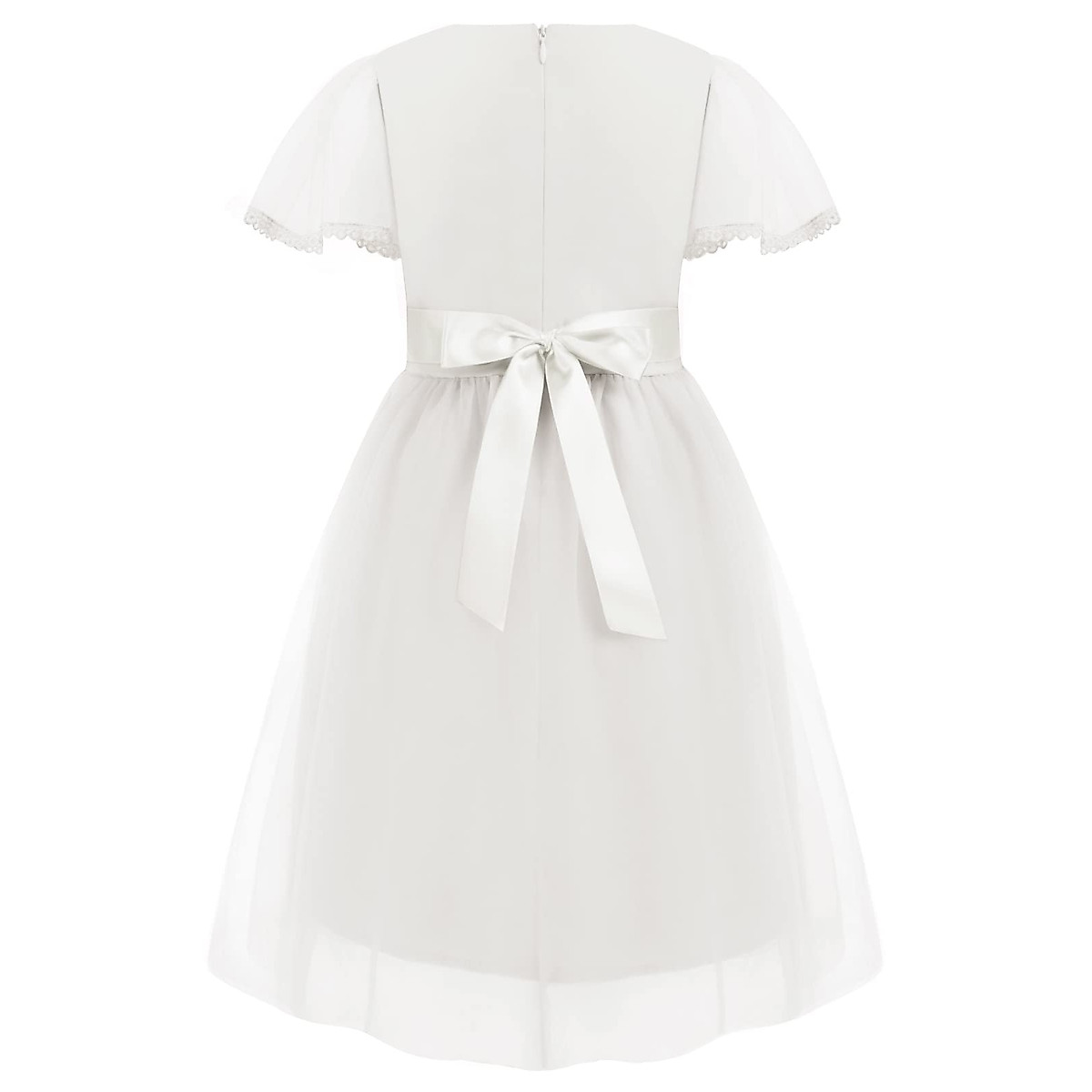 Baby Girl Formal Dresses Lace Dress for Girl Wedding Evening Photograph Dress Size 7 White