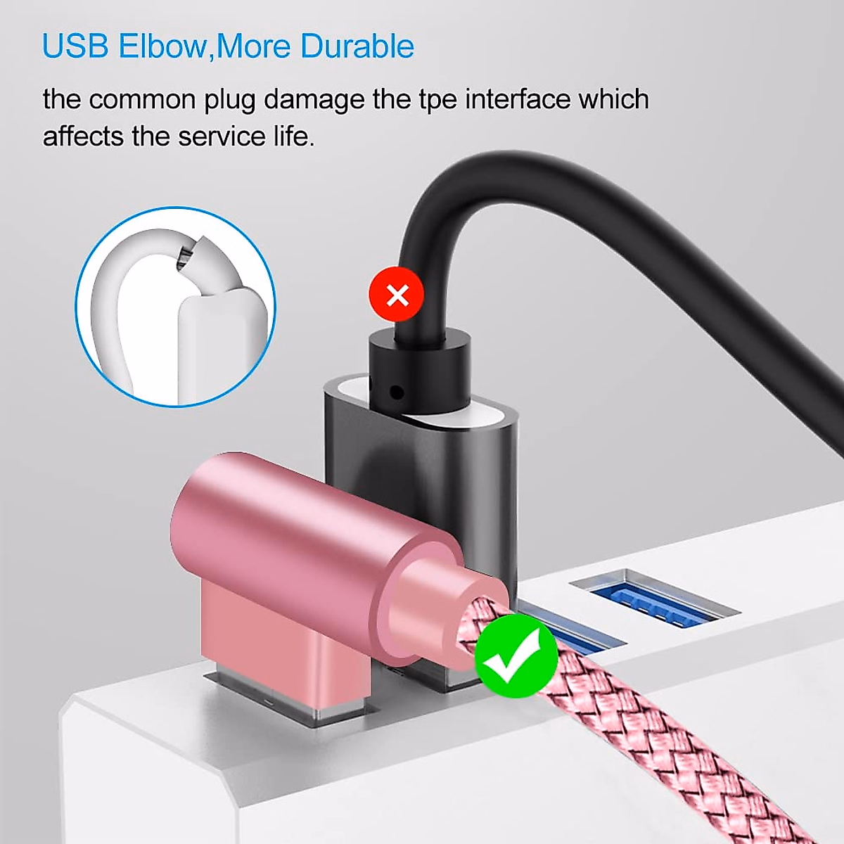 finekeep iPhone Charger Cord 3 FT, MFi Certified iPhone Charger Cable Short Lightning Cable 90 Degree Fast Data Cable Nylon Charging & Syncing Cord for iPad/iPhone13/12/11/XR/XS/Max/X(Pink), 3FT